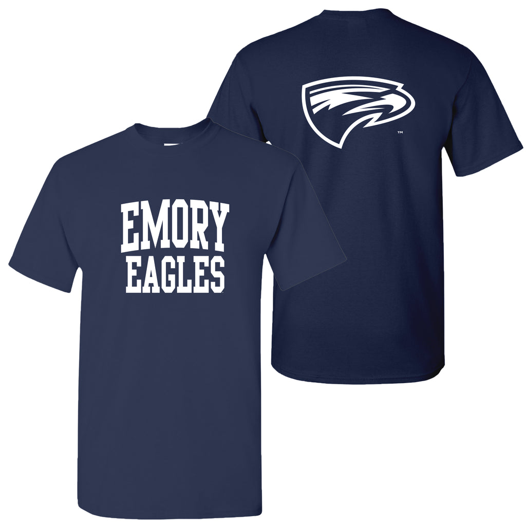 Emory University Eagles Front Back Print Short Sleeve T Shirt - Navy ...