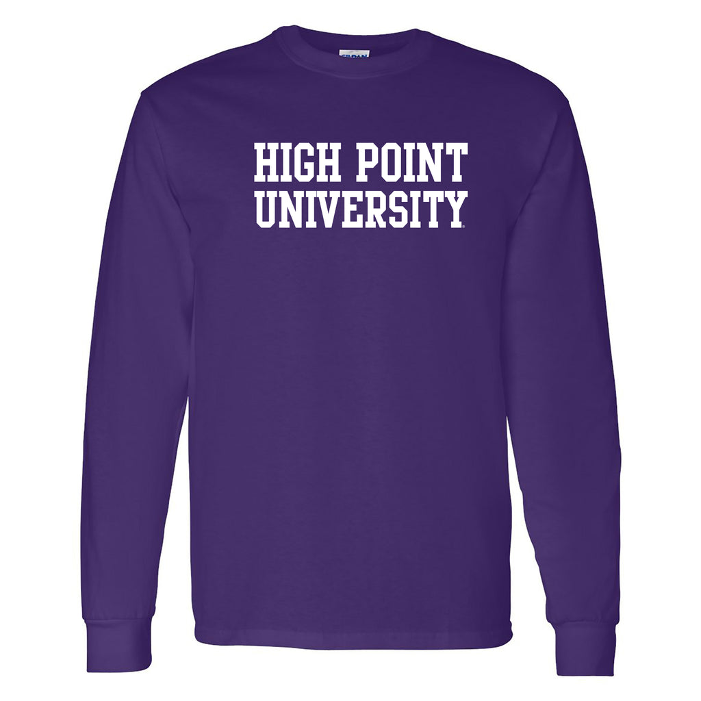 High Point University Panthers Basic Block Long Sleeve T Shirt - Purpl ...