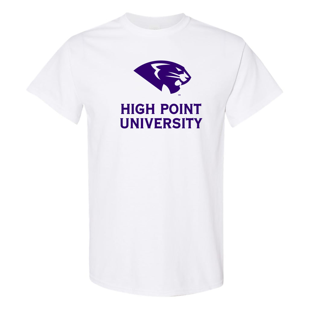 High Point University Panthers Primary Logo Short Sleeve T Shirt - Whi ...