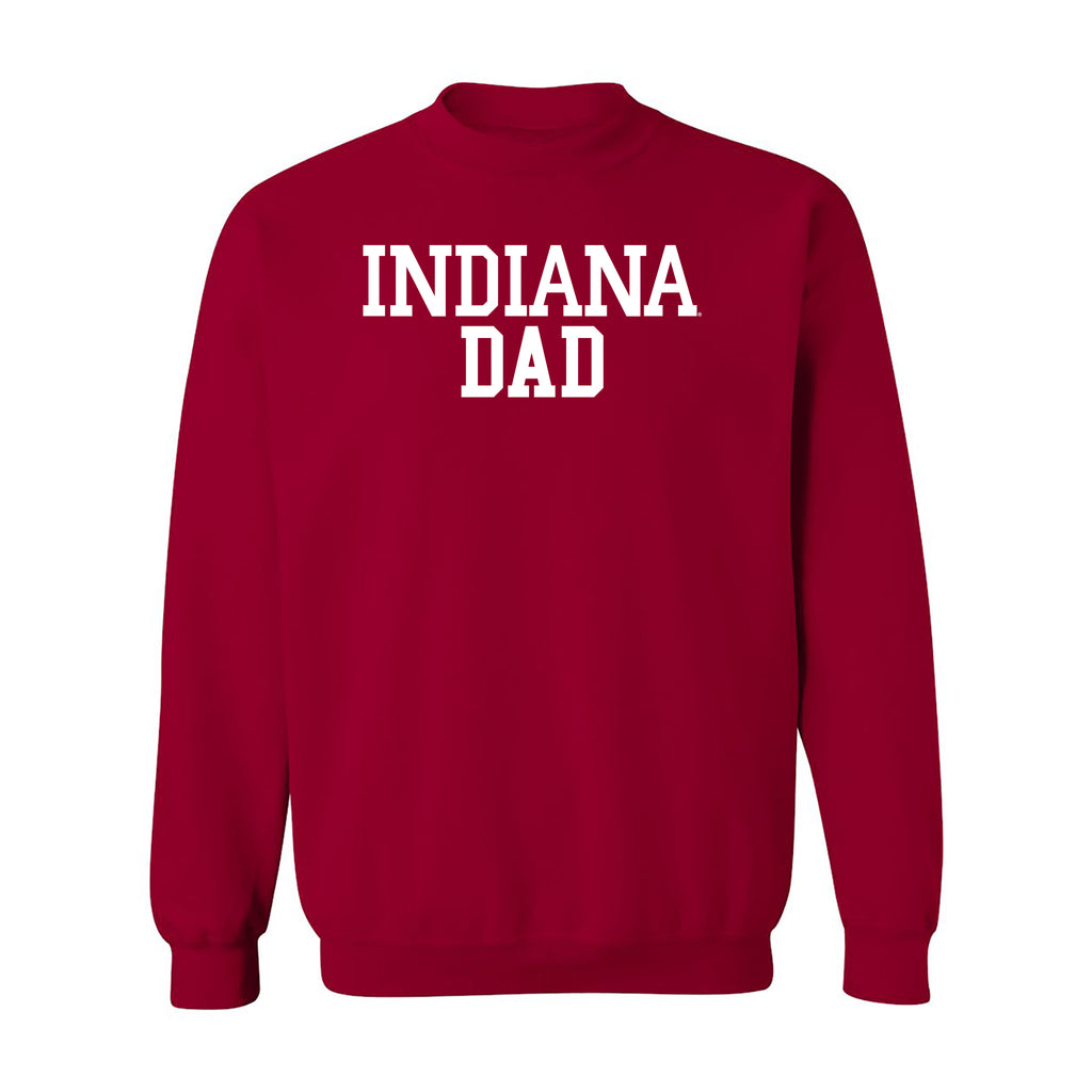 Indiana Hoosiers Basic Block Dad Crewneck Sweatshirt - Cardinal ...