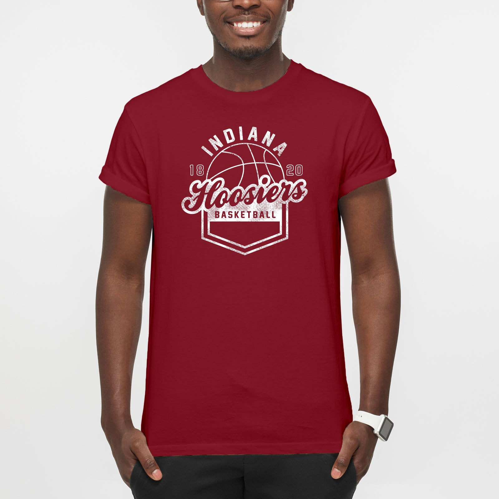 Indiana University Hoosiers Basketball Shield Short Sleeve T-Shirt - C