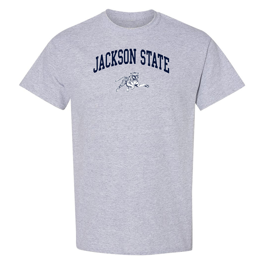 Jackson State Tigers Arch Logo T Shirt - Sport Grey – Underground Printing