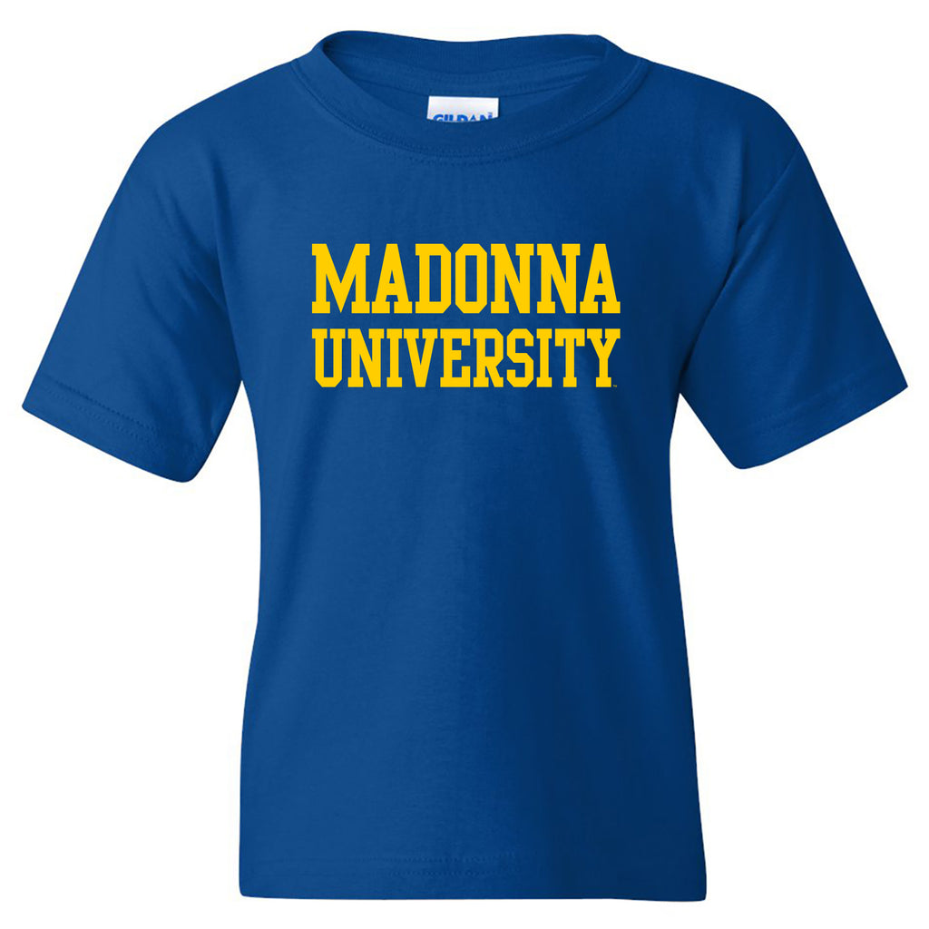 Madonna University Crusaders Basic Block Youth T-Shirt - Royal ...