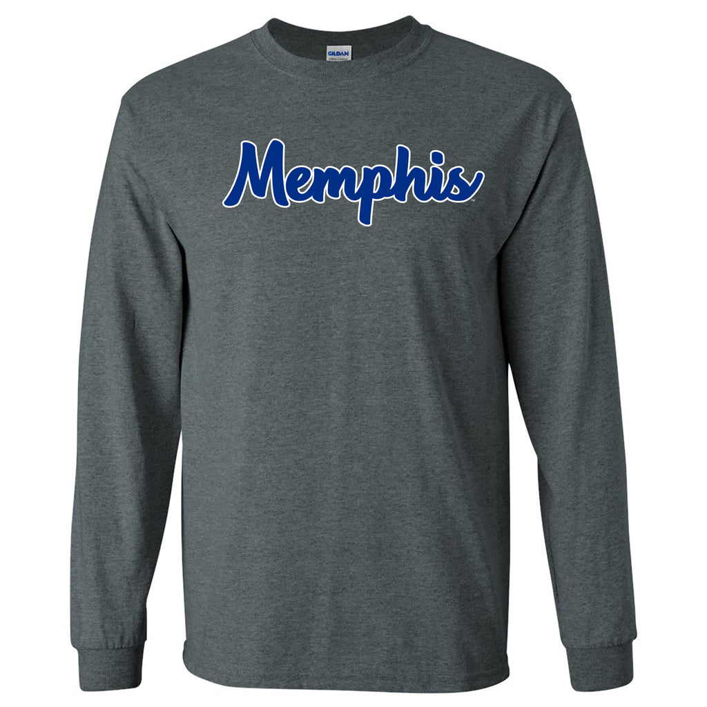 Memphis Tigers Basic Script Long Sleeve - Dark Heather – Underground ...