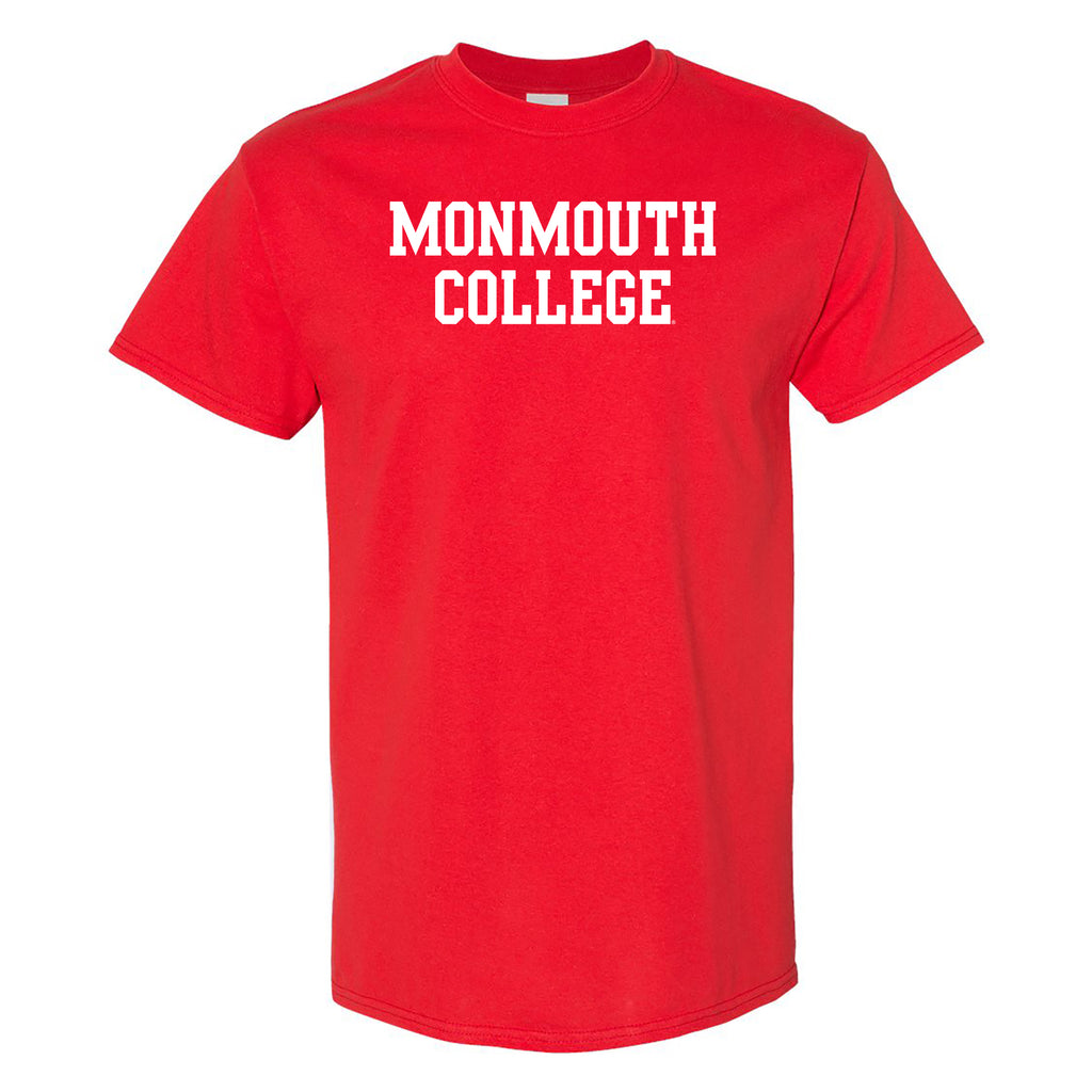Monmouth College Fighting Scots Basic Block Short Sleeve T Shirt - Red ...