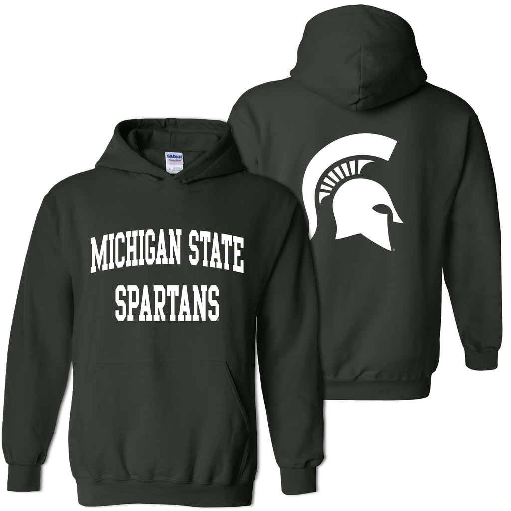 Michigan State University Spartans Front Back Print Hoodie - Forest ...