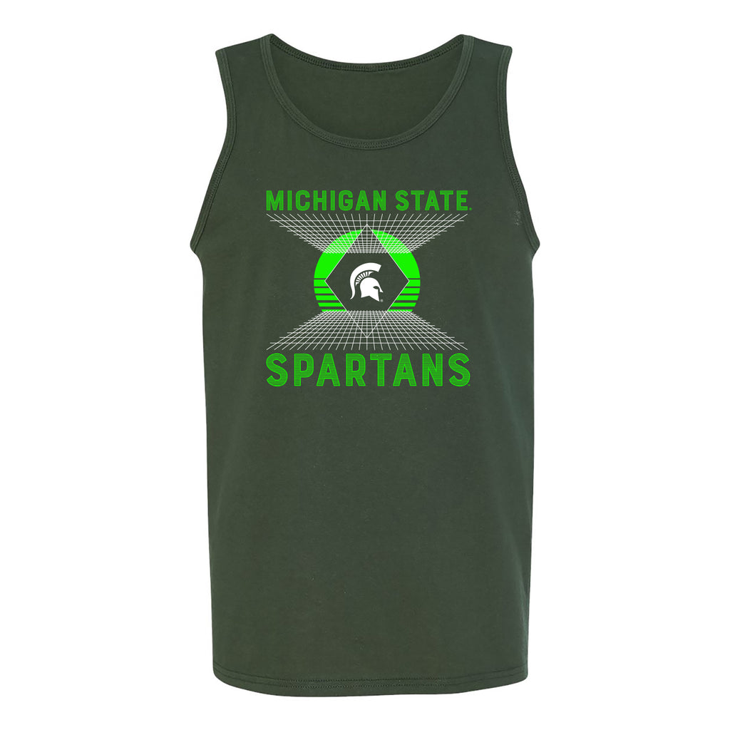 Michigan State Spartans Vaporwave Grid Tank Top - Forest – Underground ...
