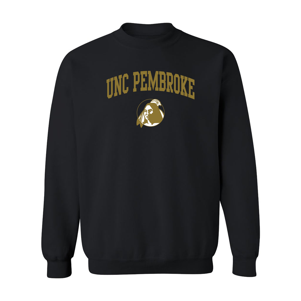 UNC Pembroke Braves Arch Logo Crewneck Sweatshirt - Black – Underground ...