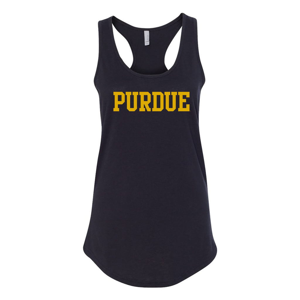 Purdue Boilermakers Basic Block Womens Racerback Tank - Black ...