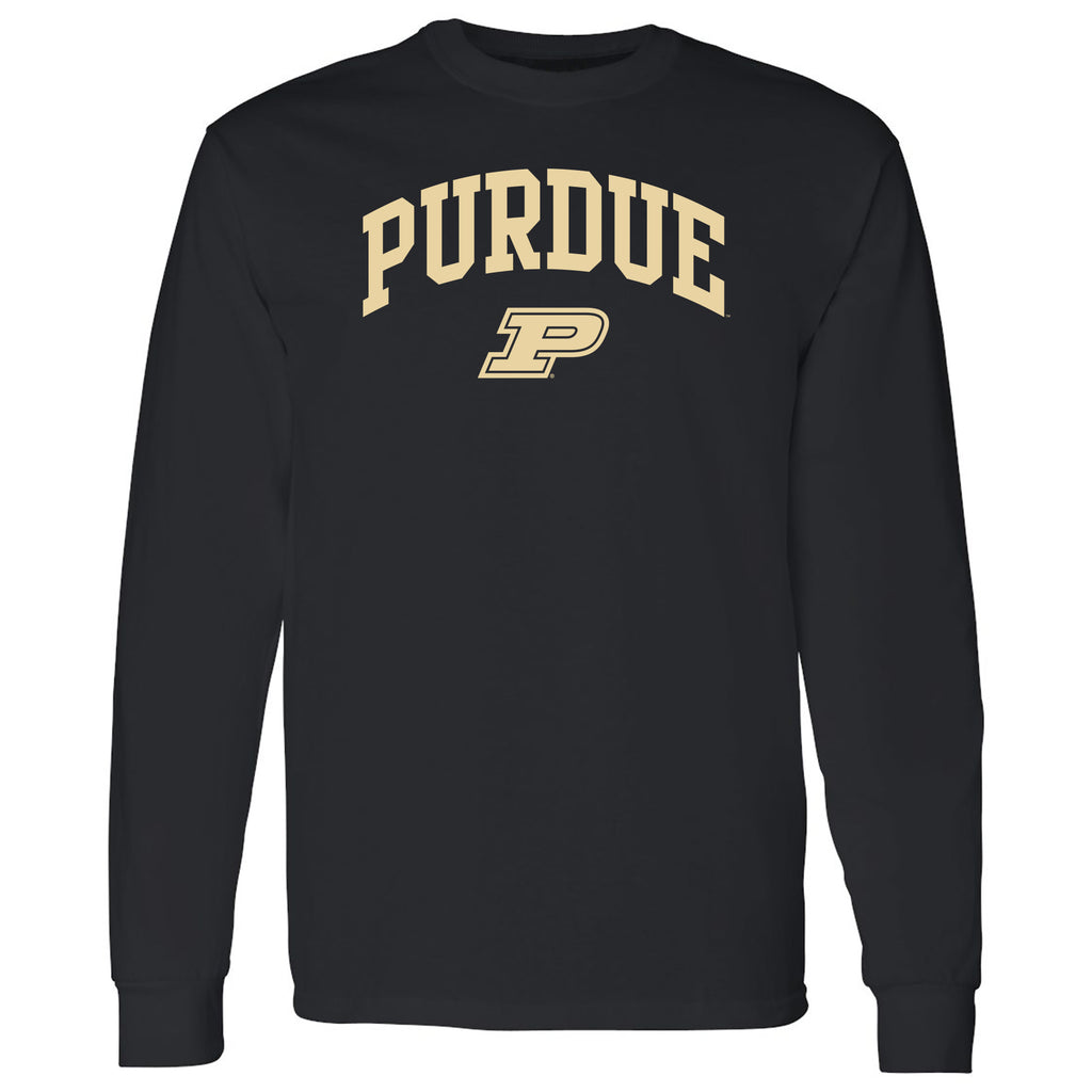 Purdue Boilermakers Arch Logo Long Sleeve T-Shirt - Black – Underground ...