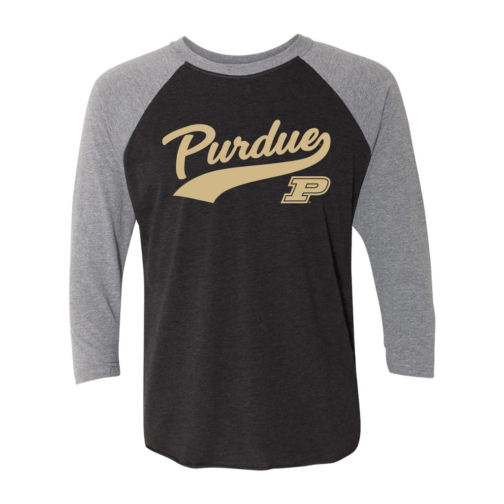 Purdue University Boilermakers Baseball Jersey Script Raglan - Vintage ...