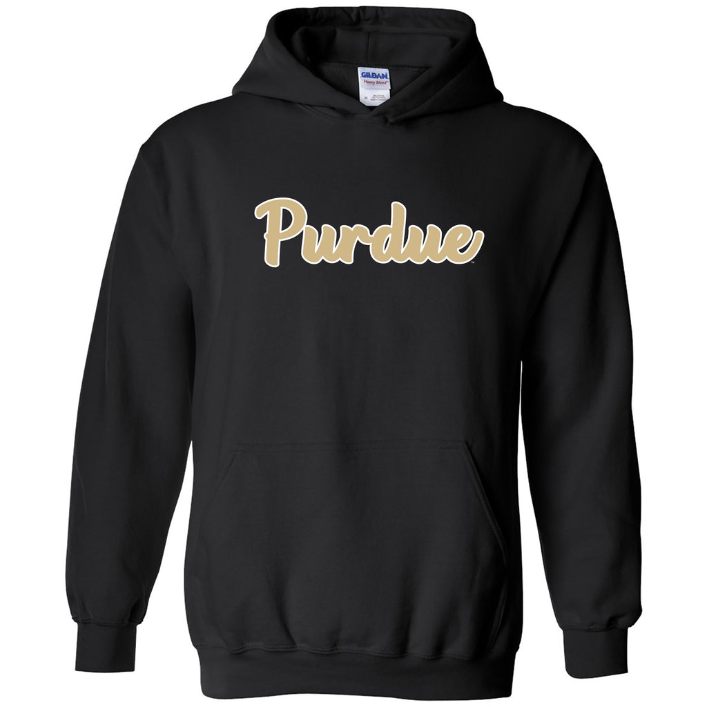 Purdue University Boilermakers Basic Script Heavy Blend Hoodie - Black ...