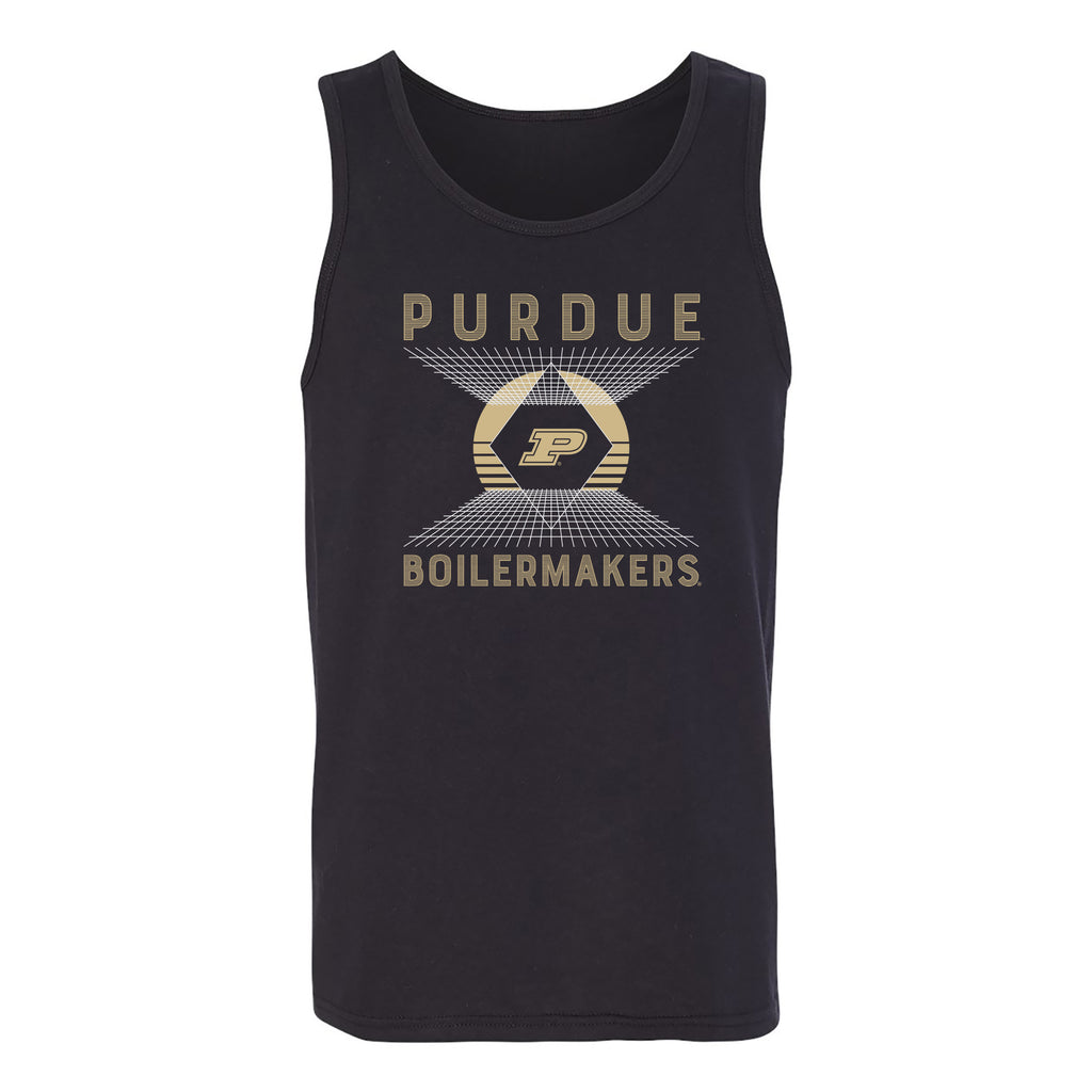 Purdue Boilermakers Vaporwave Grid Tank Top - Black – Underground Printing