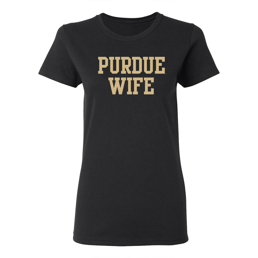 Purdue Boilermakers Basic Block Wife Women's T Shirt - Black ...