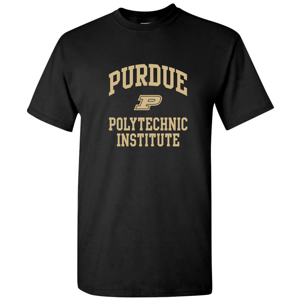 Purdue Arch Logo Polytechnic Institute T Shirt - Black – Underground ...