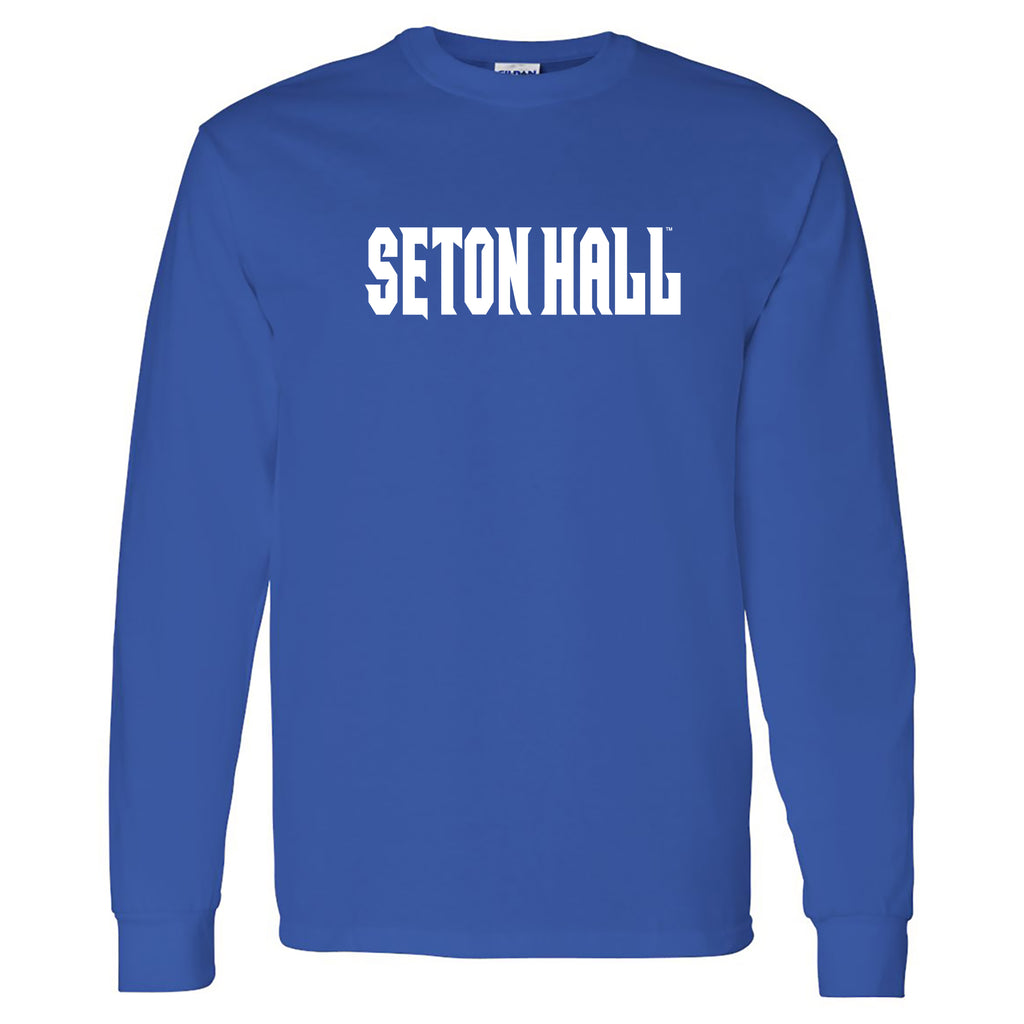 Seton Hall University Pirates Basic Block Long Sleeve T-Shirt - Royal ...