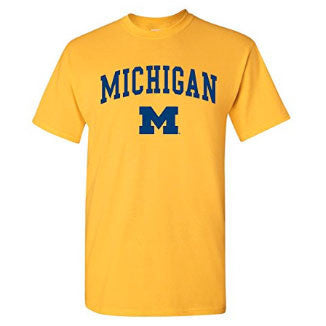 Arch Logo University of Michigan Basic Cotton Short Sleeve T Shirt - G