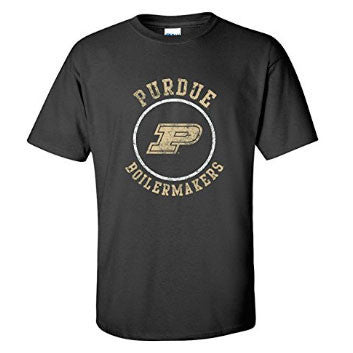 Distressed Circle Logo Purdue - Black – Underground Printing