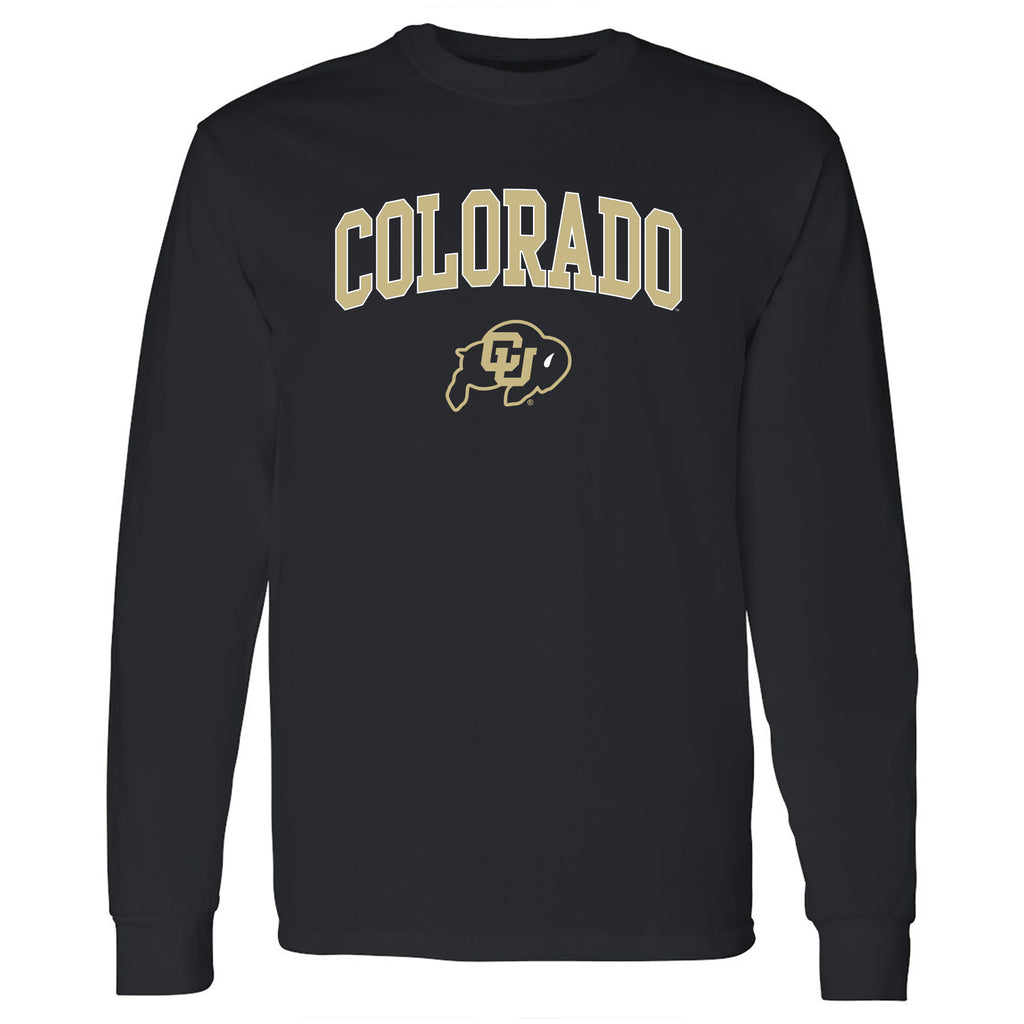 University of Colorado Buffaloes Arch Logo Long Sleeve T Shirt - Black ...
