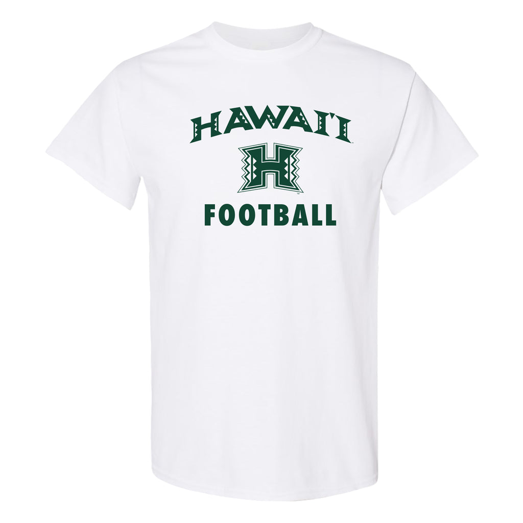 Hawaii Rainbow Warriors Arch Logo Football T Shirt - White ...