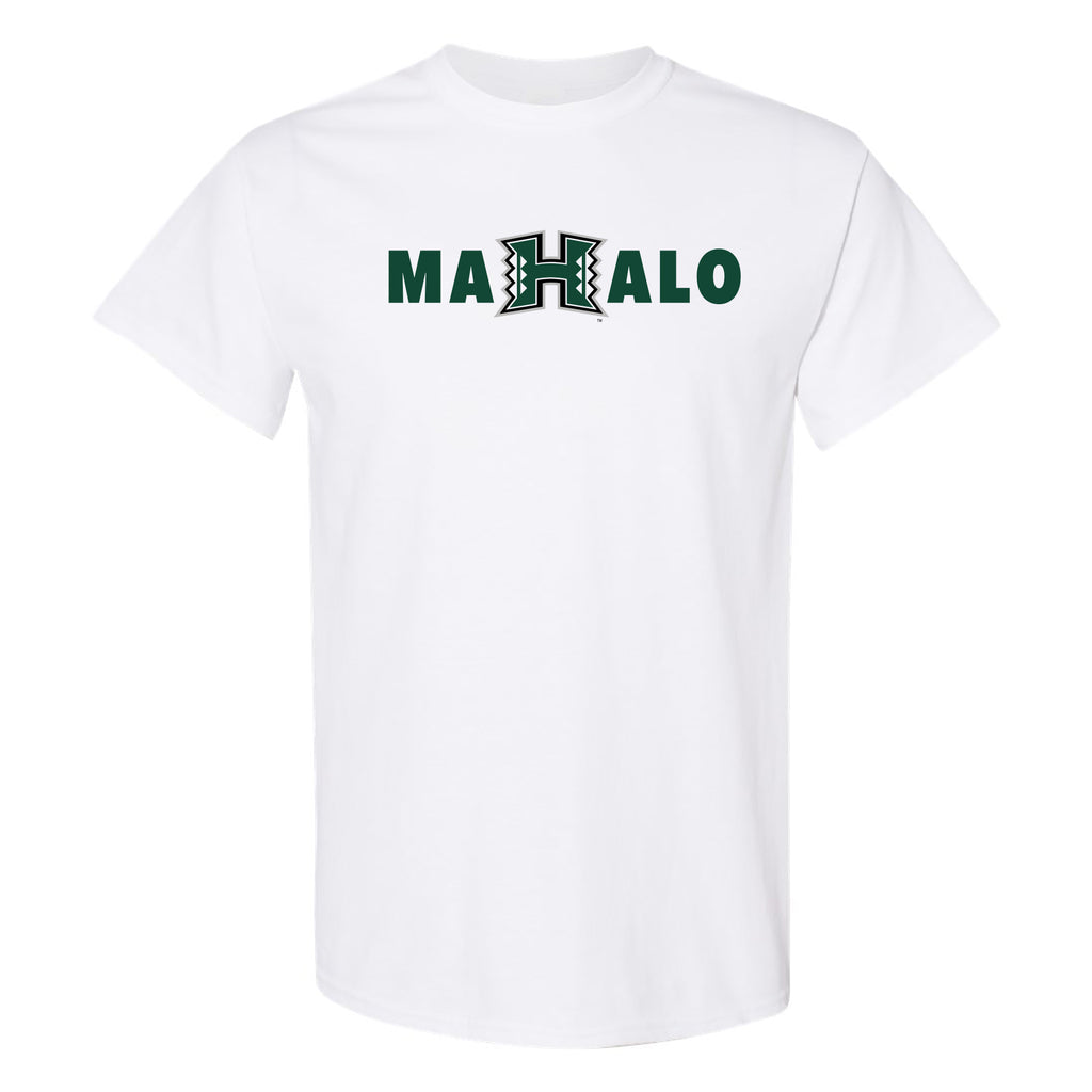Hawaii Manoa Rainbow Warriors MAHALO T Shirt - White – Underground Printing