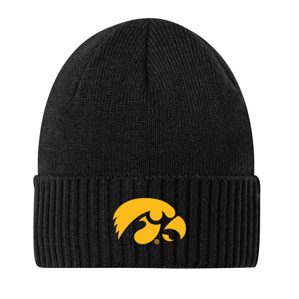 Iowa Primary Logo EMB Rib Knit Cuff Beanie - Deep Black – Underground ...