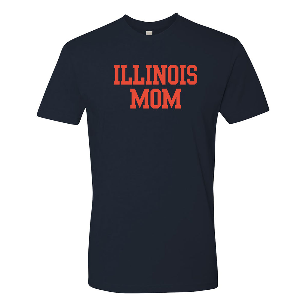 Illinois Fighting Illini Basic Block Mom Premium Cotton T Shirt - Midn ...