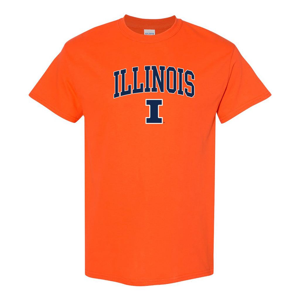 University of Illinois Fighting Illini Arch Logo Cotton T-Shirt - Oran ...
