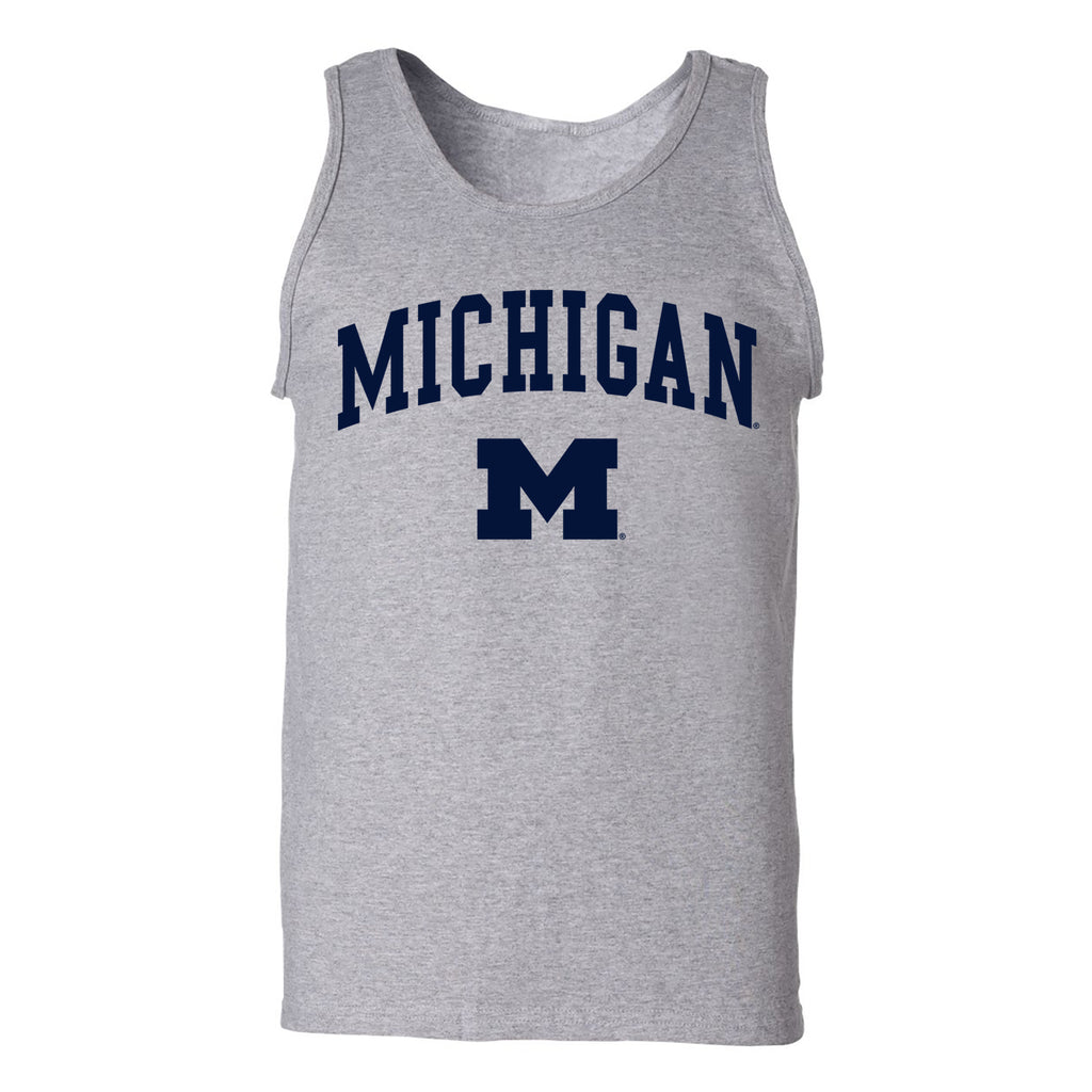 Michigan Wolverines Arch Logo Tank Top - Sport Grey – Underground Printing