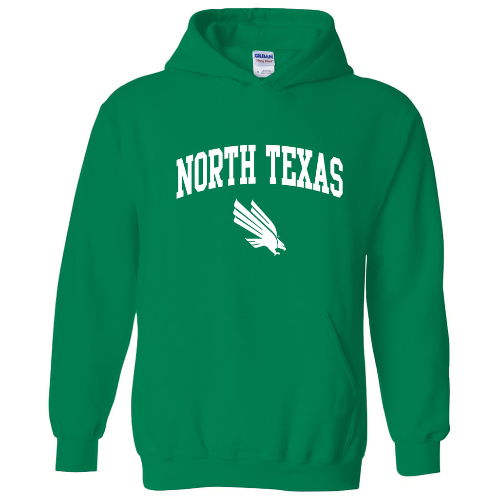 University of North Texas Mean Green Arch Logo Cotton Hoodie - Irish G ...