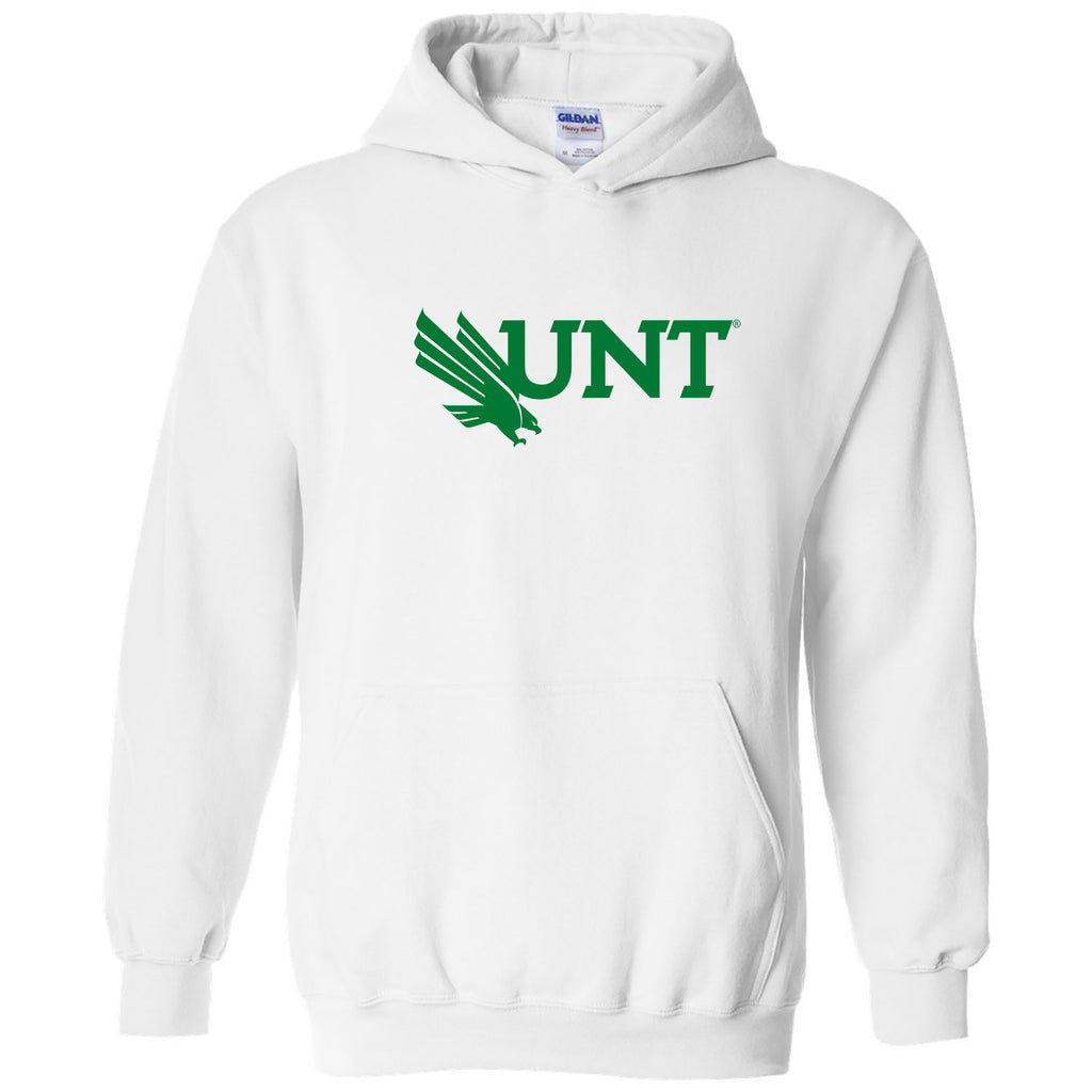 University of North Texas Mean Green Primary Logo Cotton Hoodie - Whit ...