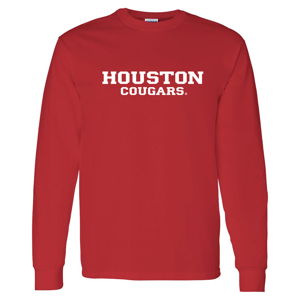 University of Houston Cougars Basic Block Long Sleeve T-Shirt - Red ...