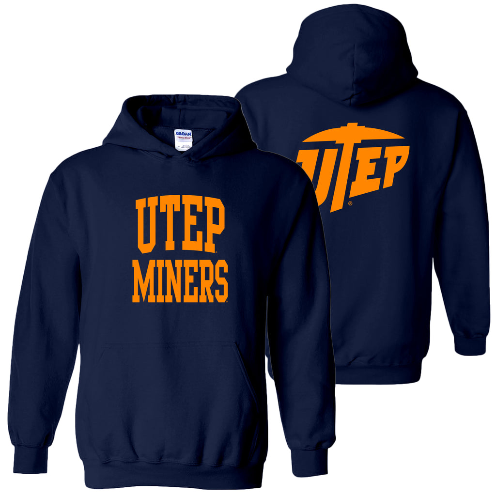 UTEP Front Back Print Hoodie - Navy – Underground Printing