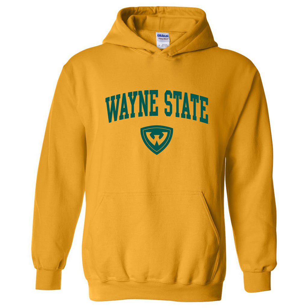 Wayne State University Warriors Arch Logo Heavy Blend Hoodie - Gold ...