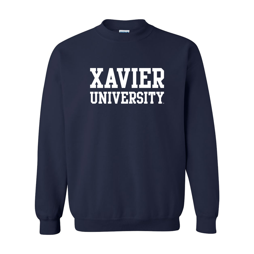 Xavier University Musketeers Basic Block Crewneck Sweatshirt - Navy ...